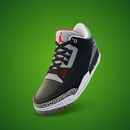 Air Jordan 3 'Black Cement-Gray' - Fortnite Kicks - Fortnite.GG